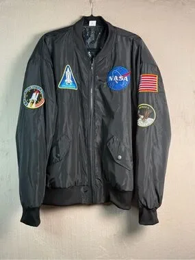 Spirit | Jackets & Coats | Nasa Bomber Jacket Mens Xl Black Apollo ...